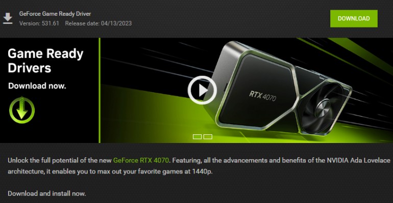 Nvidia GeForce Game Ready Driver 531.61 arriveert met ondersteuning voor de nieuwe RTX 4070 GPU ...